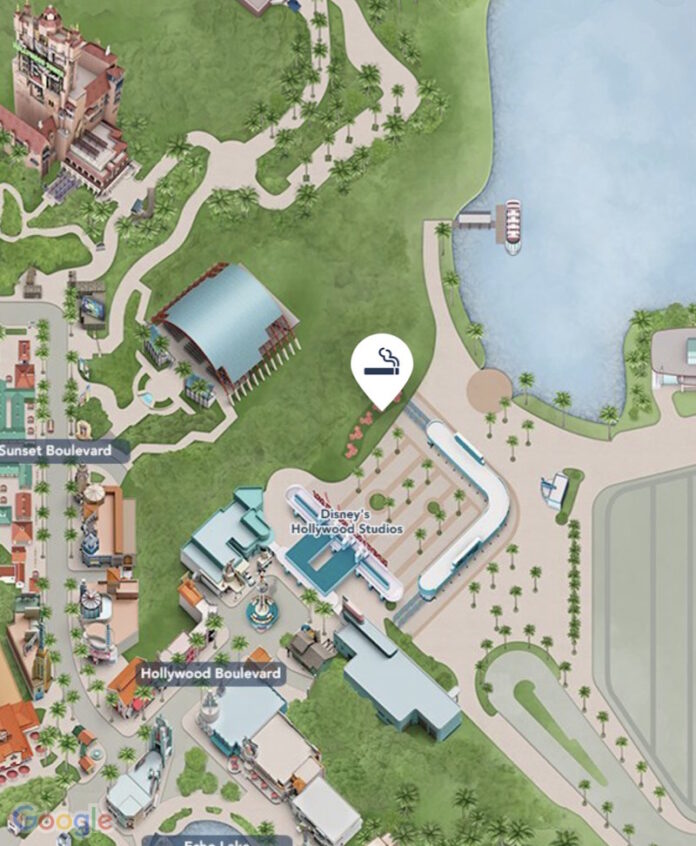 Full Map of the Smoking Areas at Walt Disney World - Notes from Neverland