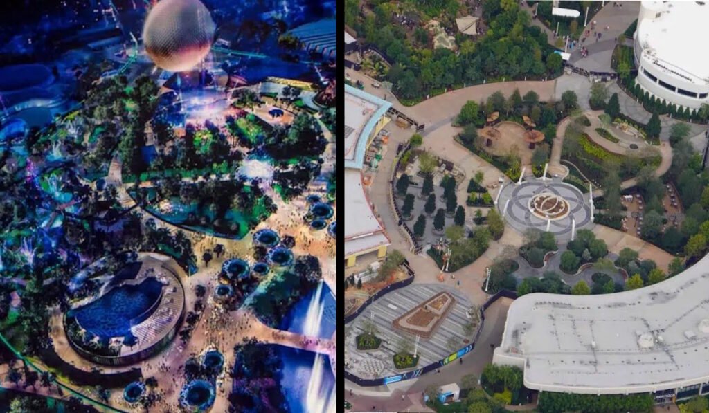Comparing EPCOT's Finished World Celebration Area to Old Concept Art ...
